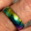 SALE Rainbow Titanium Steel Ring, Ring Size 7, 8, 10, 11, 12 Aura ...