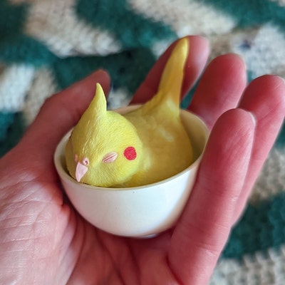 Tea Fox / Teacup Fox oinari White Fox Handmade Resin Art, Animal ...