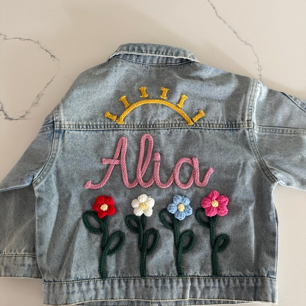 Personalized Kids Name Jean Jacket, Custom Girls Toddler Name Letter ...