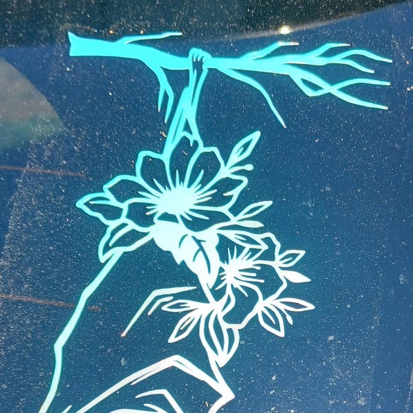 Floral Bat Vinyl Decal | Holographic Bumper Sticker | Laptop Decal ...