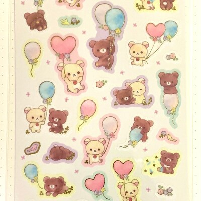 X Korilakkuma and Chairoikoguma Sticker Sheet - Etsy