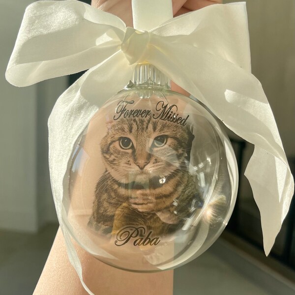 Our First Christmas Photo Ornament Globe, Round Glass Ornament With ...