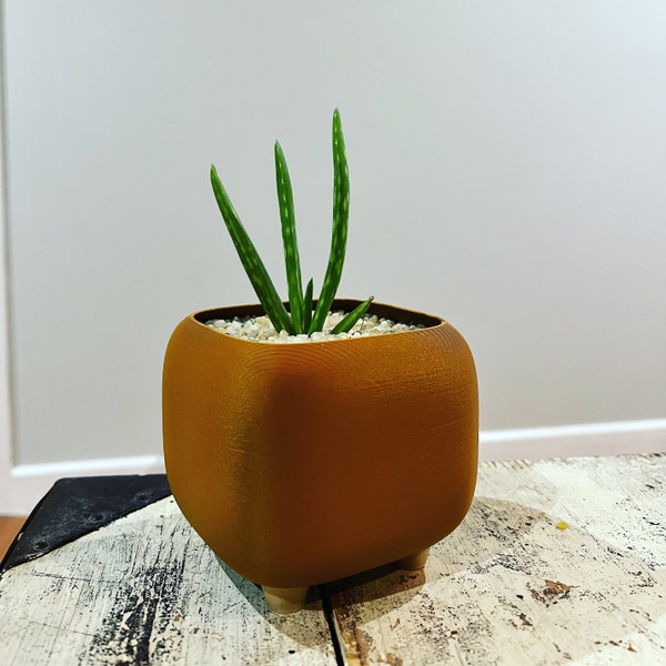 Rounded Cube Pot, Planter, Pot With Feet, Coloured Pot, Indoor Plant ...
