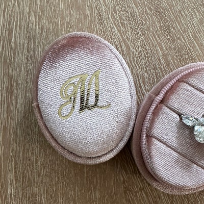 THREE SLOT Ring Box, Three Slot Velvet Ring Box, Three Slot Wedding ...