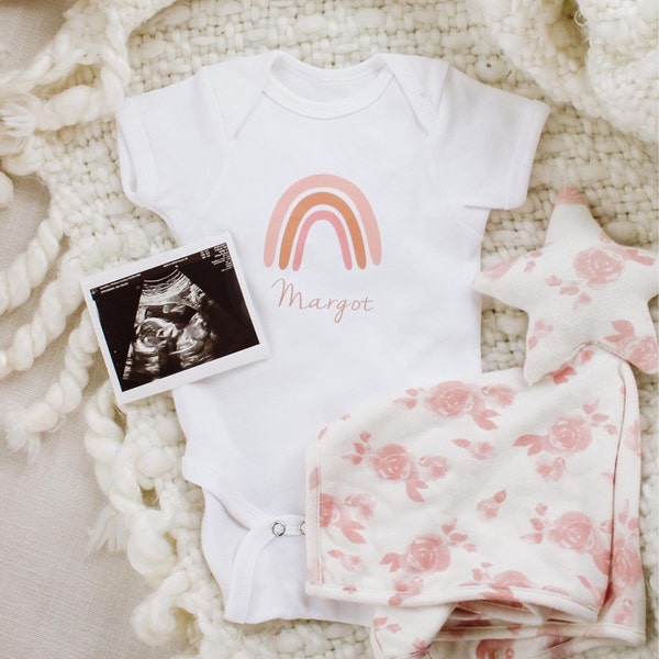 Boho Pink Rainbow Baby Onesie | Rainbow Baby Girl Gift | Rainbow Baby ...