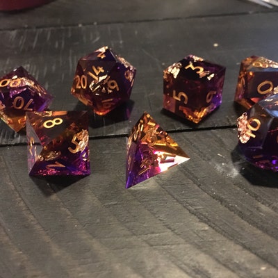 Eternal Sunset Holographic Handmade Resin Sharp Edge Dice - Etsy