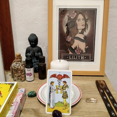 LILITH A5 Art Print Pagan Jewish Folklore Prayer Card Left Hand Path Witchcraft Wicca Goddess ...