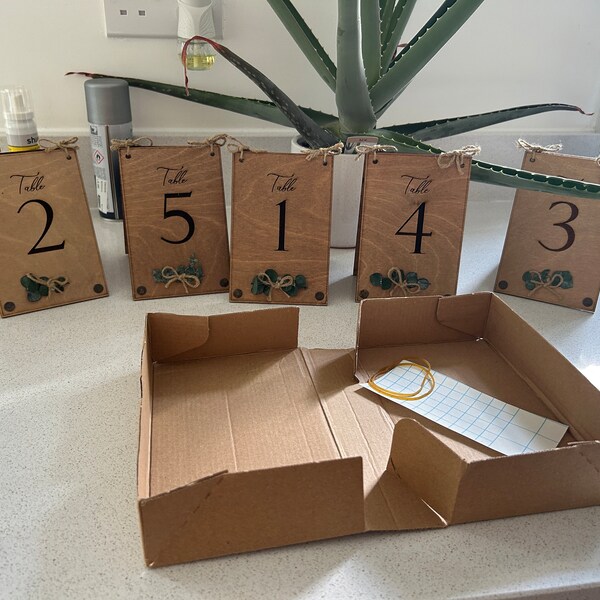 Eucalyptus & Floral Wood Wedding Table Numbers, Rustic Wedding Wooden ...