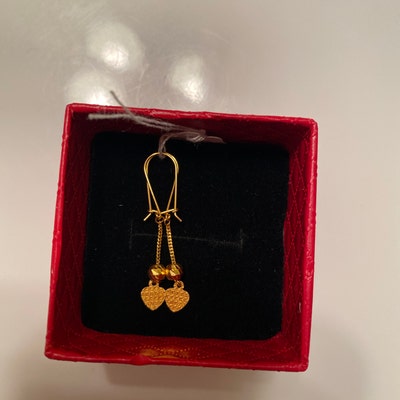 Gold Bar Pendant Box Chain Necklace Set Solid 22k 916 Gold - Etsy
