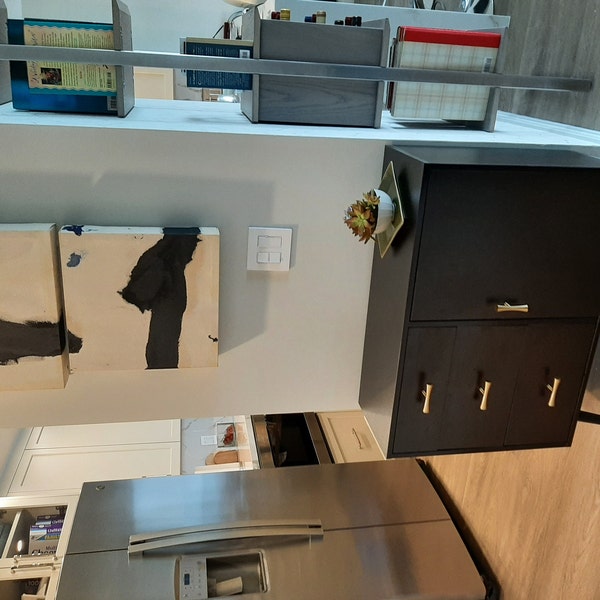 Solid Brass Mid-century Modern Cabinet Knob - Brushed Gold - Etsy