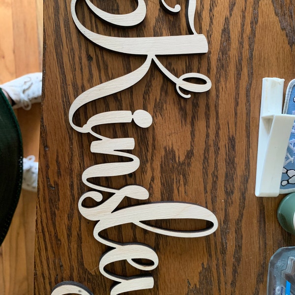 Custom Word, Personalized Wood Sign, Wooden Name, Rustic Cursive Word ...