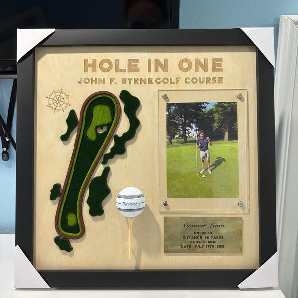 Personalized Hole in One Display With Flag, LARGE Hole in One Display ...