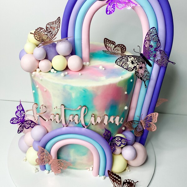 Cursive - Acrylic Custom Cake Name Tags, Cake Charms, Place Cards for ...