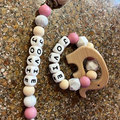 BABY TOY RING Custom Silicone Ring With Name Baby Shower - Etsy