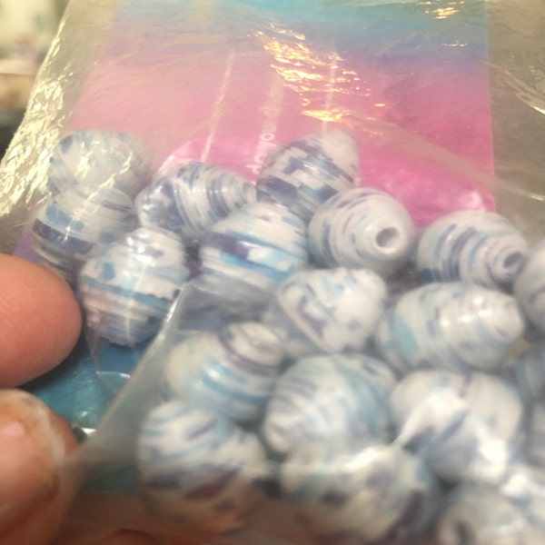 Assorted Recycled Magazine Handmade Paper Beads 1” Set of 20: New Bulk ...