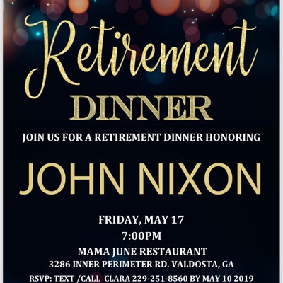 Retirement Dinner Invitation, Retirement Party Girl Invitation ...