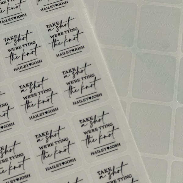 Take A Shot We're Tying the Knot Stickers for Engagement Party or ...