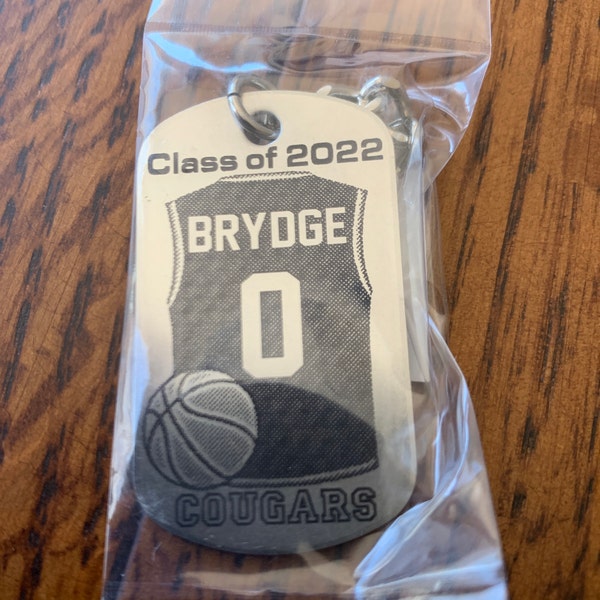 BASKETBALL Player Graduation Keychain or Bag Tag, Personalized FREE ...