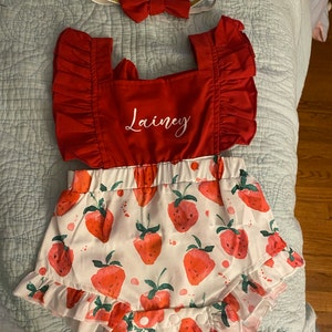 Berry First Birthday Outfit Personalized Baby Girl Strawberry | Etsy
