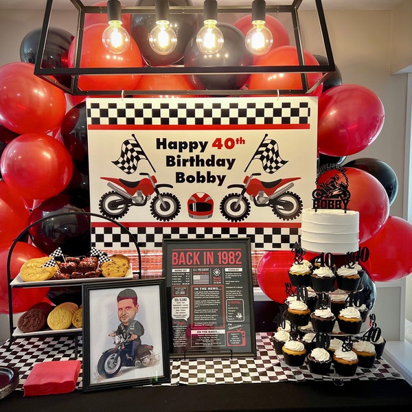 Retro Race Car Backdrop Design, Motocross Race Car Sign, Race Car ...