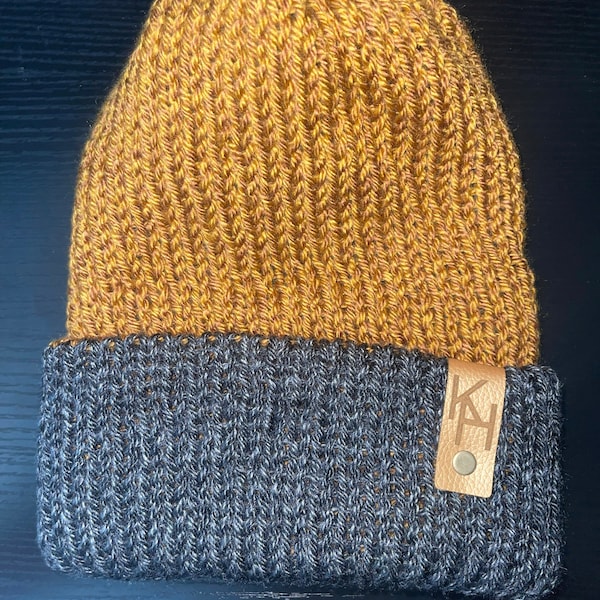Mens Reversible Knit Beanie: Double Layer Winter Hat, Teen or Adult ...