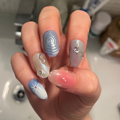 Freestyle 3D Gel Nails: Trendy Press on Nails With Unique Designs Gel X ...