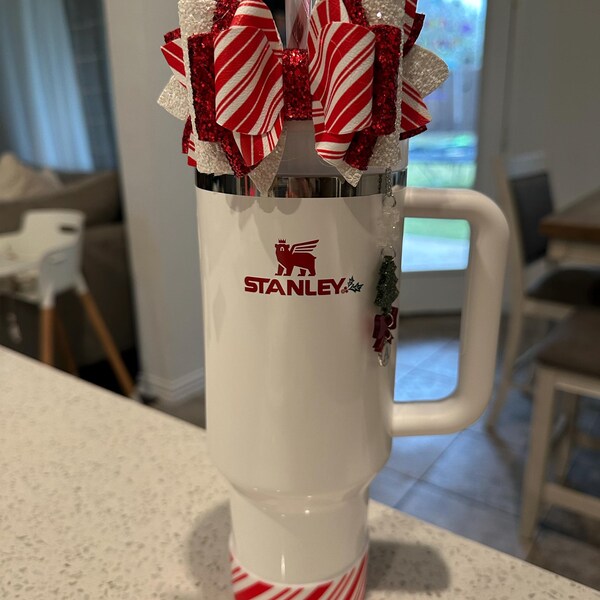 Glitter Tumbler Bow for Stanley, Straw Topper, Christmas Holiday ...