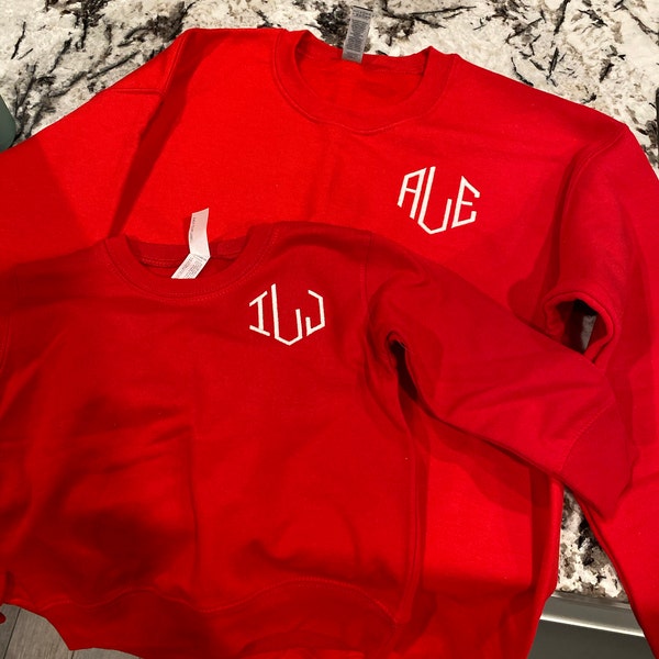Monogrammed Crewneck Sweatshirt | Personalized Crew Neck Pullover ...