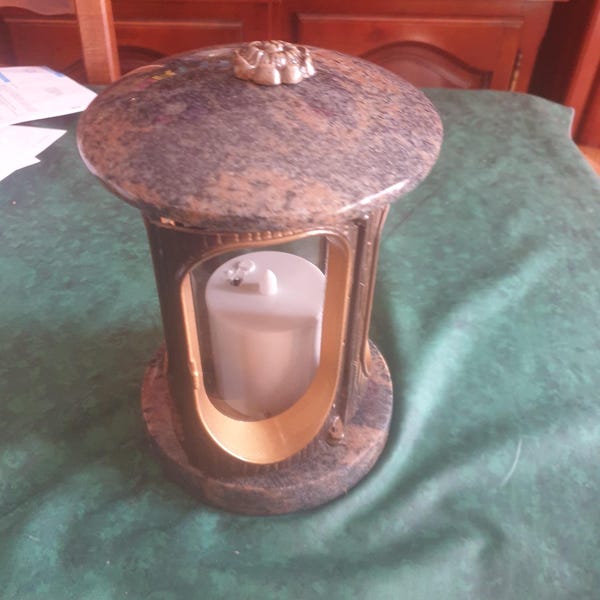 Aluminium, Grave Lamp With GRANITE BASE, Grave Light, Grave Decoration ...