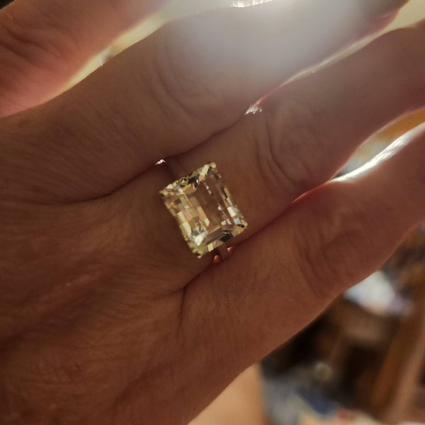 Pixel Cut Crystal Ring: 925 Sterling Silver Engagement Ring - Etsy