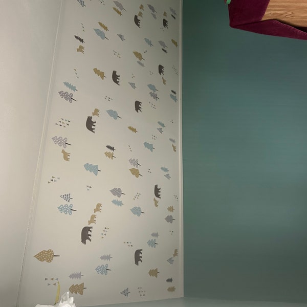 Bears and Trees Repeat Pattern Wall Stickers - Etsy