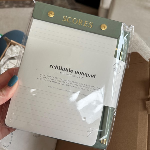 REFILLABLE NOTEPAD With a Matching Pen/personalised Refillable Notepad ...