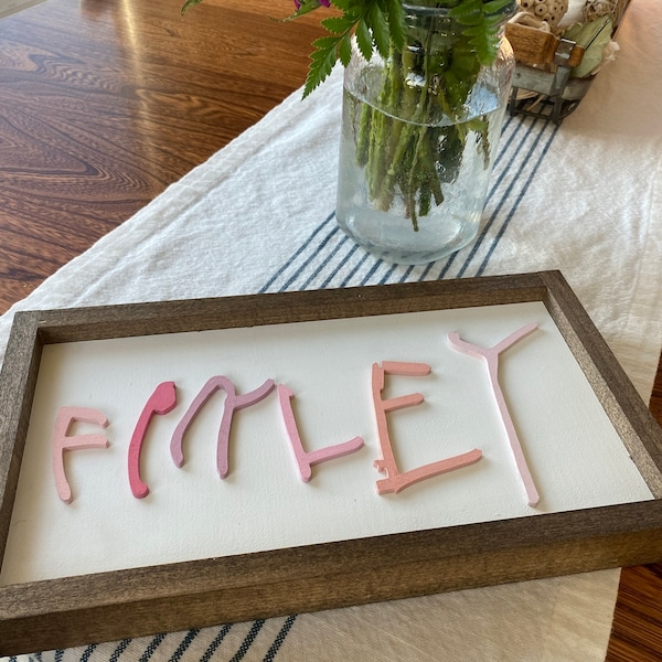 COLOR Handwriting / Wood Sign / Name Art - Etsy