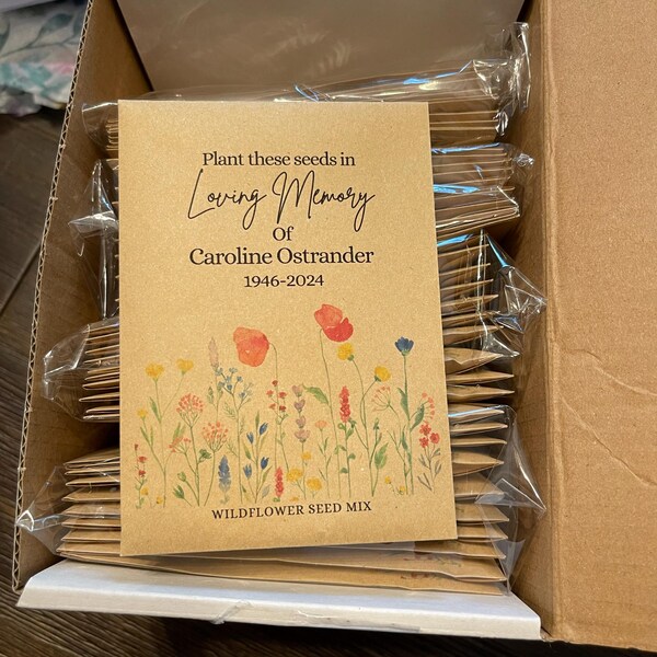 Personalized Wildflower Seed Packet Favors, Wedding Seed Packet, Custom ...