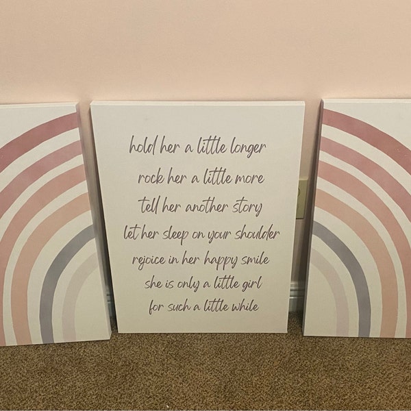 Baby Poem Wall Art, Hold Her a Little Longer Poem, Baby Girl Nursery ...