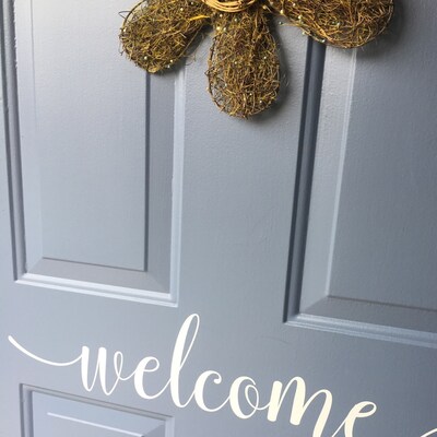 Welcome Door Decal Front Door Decal Welcome Vinyl Decal D024 Front Door ...