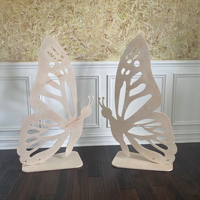 Enchanting 4ft Side View Wood Butterfly Butterfly Prop Butterfly Party ...