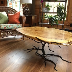 Forged Iron Twisted Leaning Tree Branch Coffee Table Base for Wooden ...