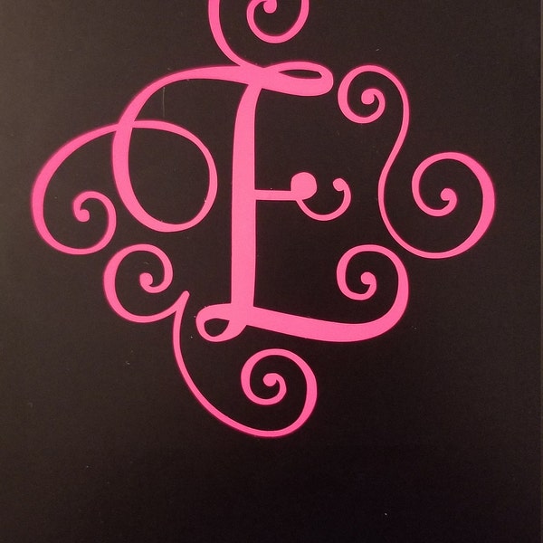 Initial Decal | Monogrammed Decal | Initial Sticker | Elegant Initial ...