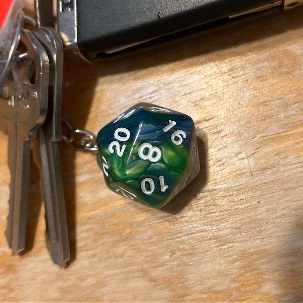 D20 Keychains With Optional Charm - Etsy