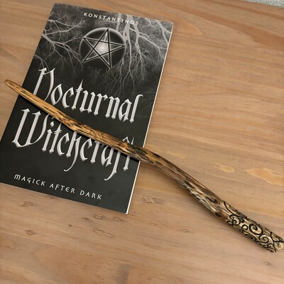 Hand Carved Beech Wand // Hand Carved Wand // Wizard Wand // Magic ...
