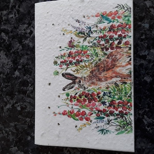 Poppys, Bees & Wildflowers Plantable Seed Card/ Seed Card Birthday Card ...