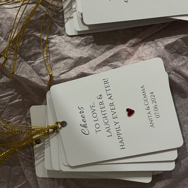 Personalised Wedding Favour Tags, Alcohol Tags, We Tied the Knot ...