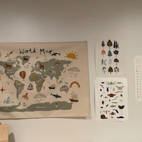 Set of Two Korean Alphabet Hangul and English Posters With Animals ...