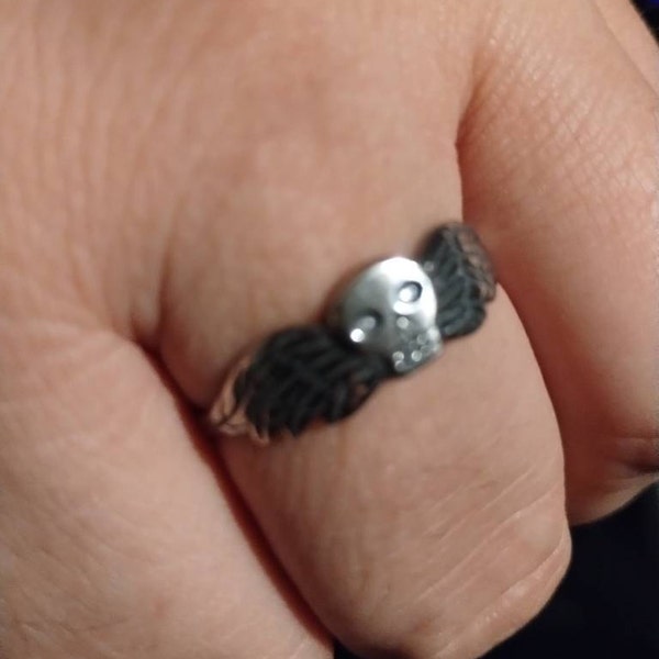 Taphophile Ring in Sterling Silver Memento Mori Skull - Etsy