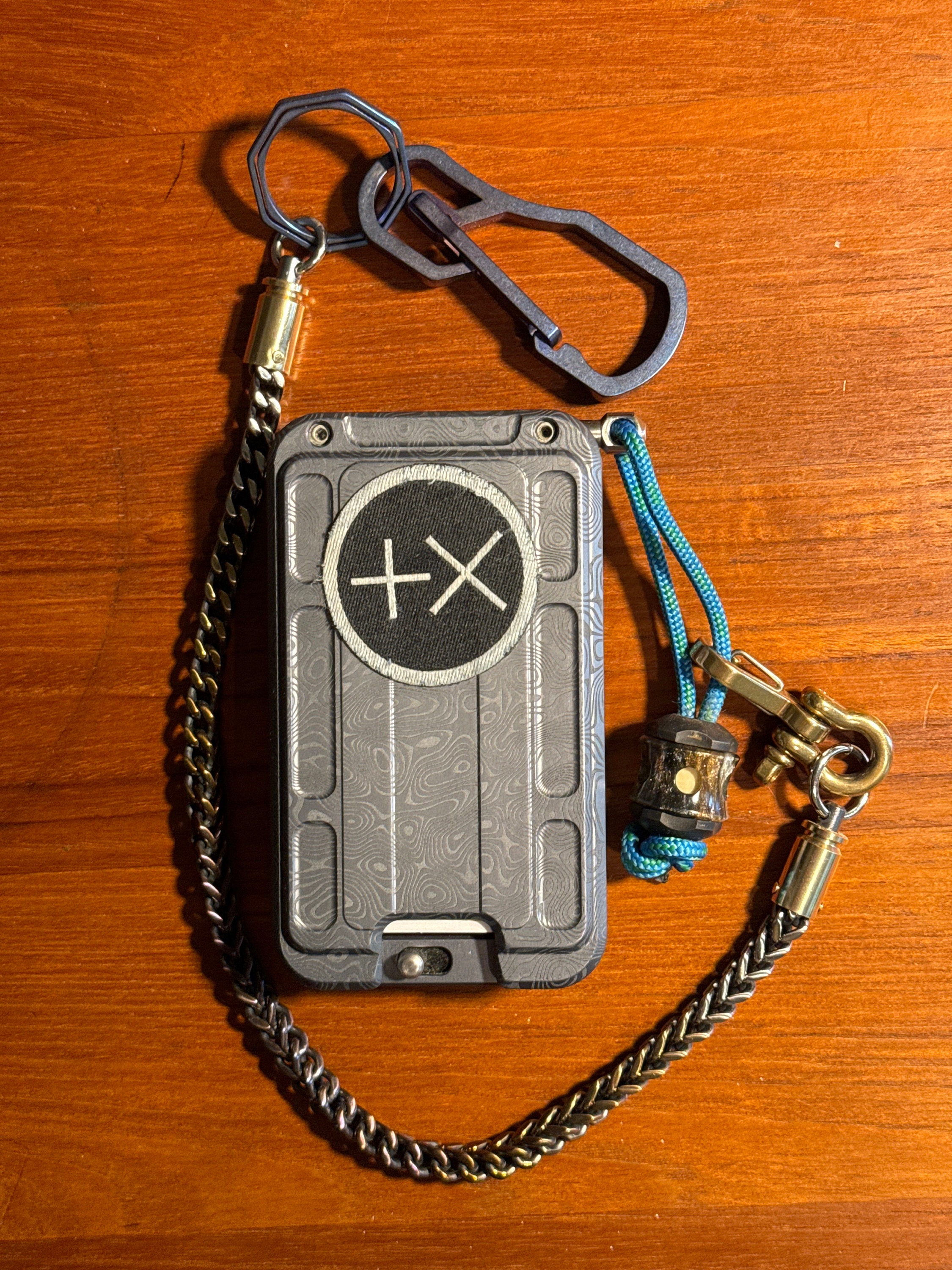 Wallet chain hardware with double Swivels of Cal. 9mm caps and Rainbow ...