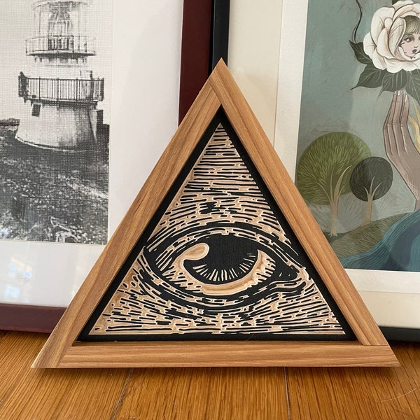 CARVED Wall Hanging - All Seeing Eye Triangle - Etsy