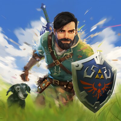 Custom Legend of Zelda Digital Portrait Personalized Video Game Gift ...