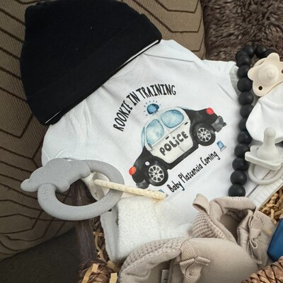 Personalized Police Pregnancy Announcement, Little Rookie Police Baby ...