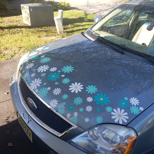Daisy Decal Set of 14 / Hippie Flower Stickers Car Decals Flower Decals ...